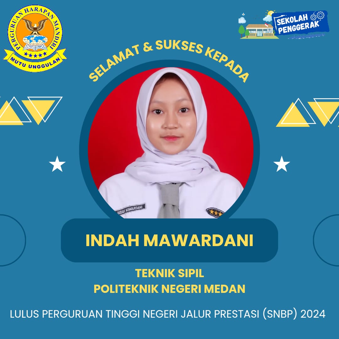 SELAMAT DAN SUKSES KEPADA INDAH MAWARDANI - Sekolah Harapan Mandiri SELAMAT DAN SUKSES KEPADA INDAH MAWARDANI - Sekolah Harapan Mandiri